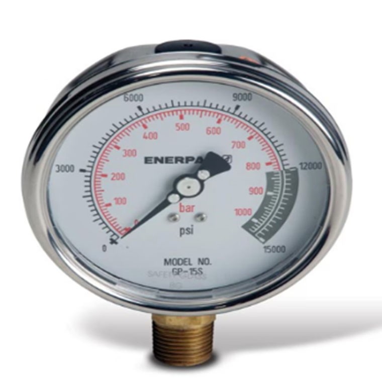 Enerpac GP15S, Hydraulic Force And Pressure Gauges, 15.000 Psi, 1000 Bar